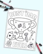 Free Printable Best Dad Ever Coloring Page - The Artisan Life