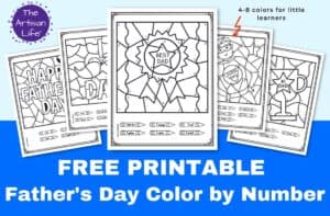 Free Printable Father's Day Color by Number Pages - The Artisan Life