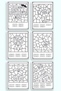 Free Printable Father's Day Color by Number Pages - The Artisan Life