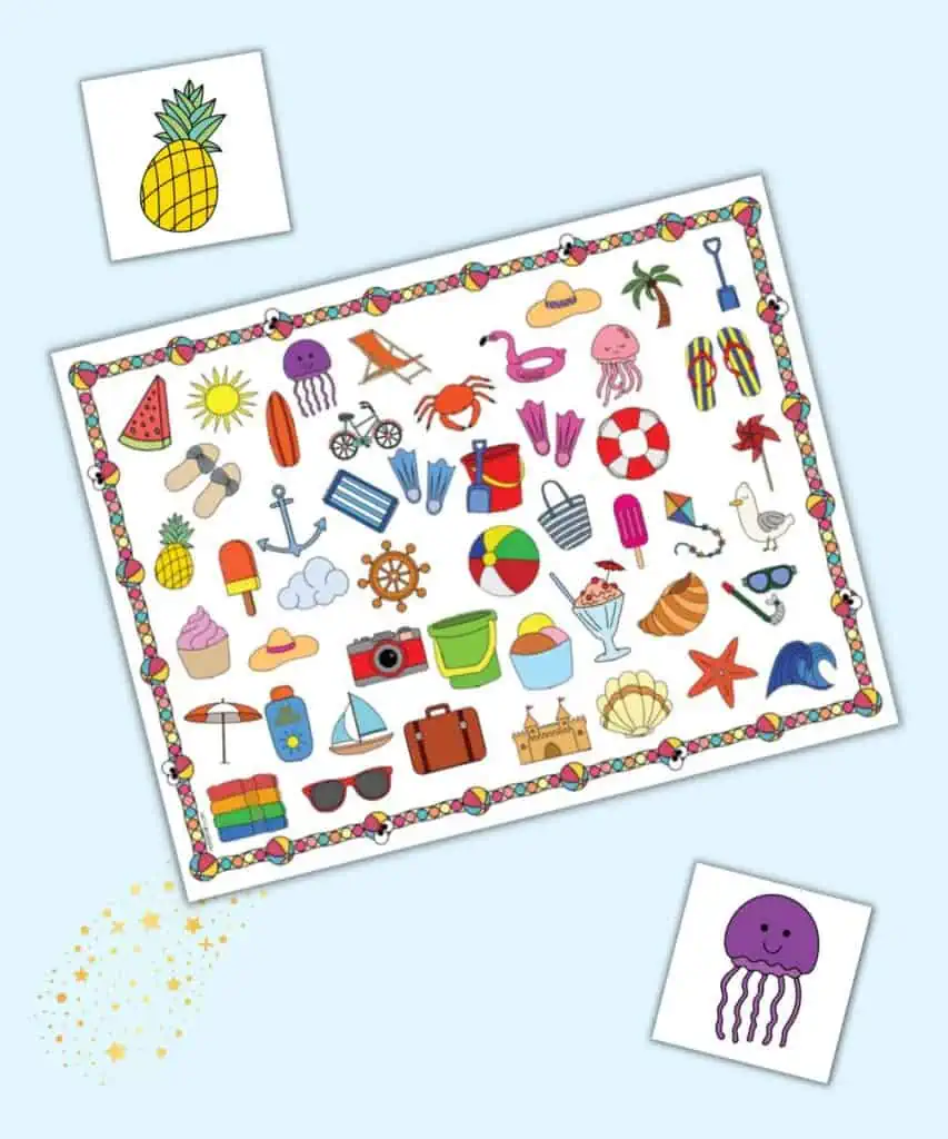 Free Printable Beach Flip and Find - Summer I Spy Matching Game - The ...