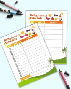 Free Summer Schedule Printable - Daily Summer Schedule for Kids - The ...
