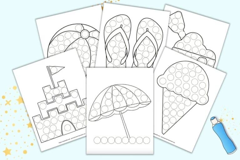 11+ Free Printable Summer Dot Marker Coloring Pages - The Artisan Life