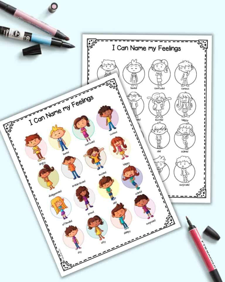 Free Printable Feelings Chart for Kids - The Artisan Life
