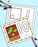 Free Printable Apple Themed Free Printable Number Mats - The Artisan Life