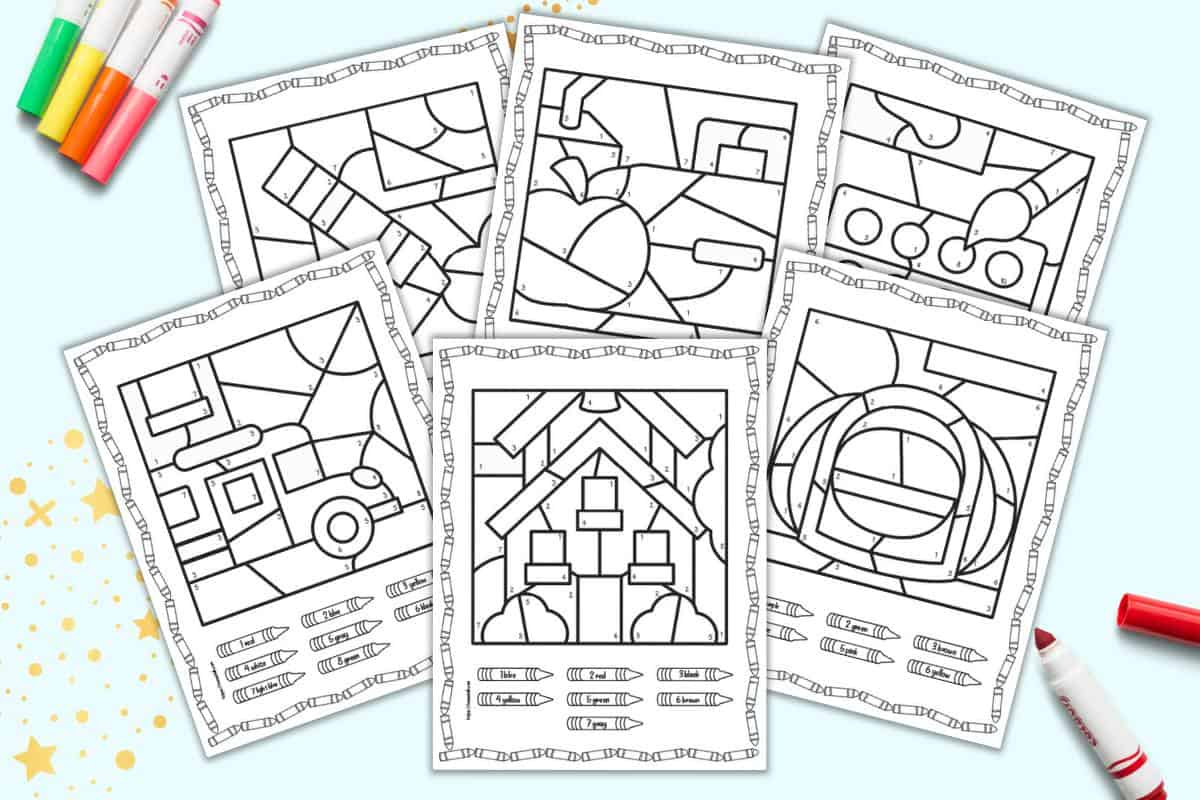 Free Printable Back to School Color by Number Pages - The Artisan Life