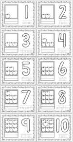 Free Printable Apple Themed Free Printable Number Mats - The Artisan Life