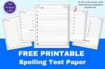 Fall Themed Free Printable Spelling Test Paper - The Artisan Life