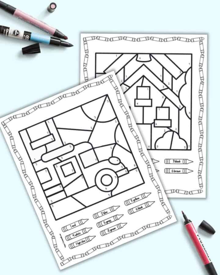 Free Printable Back to School Color by Number Pages - The Artisan Life