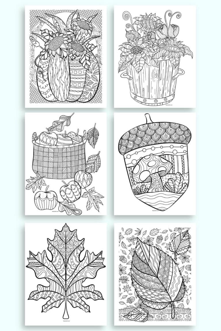 Free Printable Fall Coloring Pages for Adults - The Artisan Life
