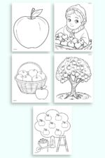 Free Printable Fall Apple Coloring Pages - The Artisan Life