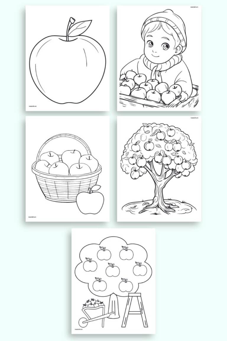 Free Printable Fall Apple Coloring Pages - The Artisan Life