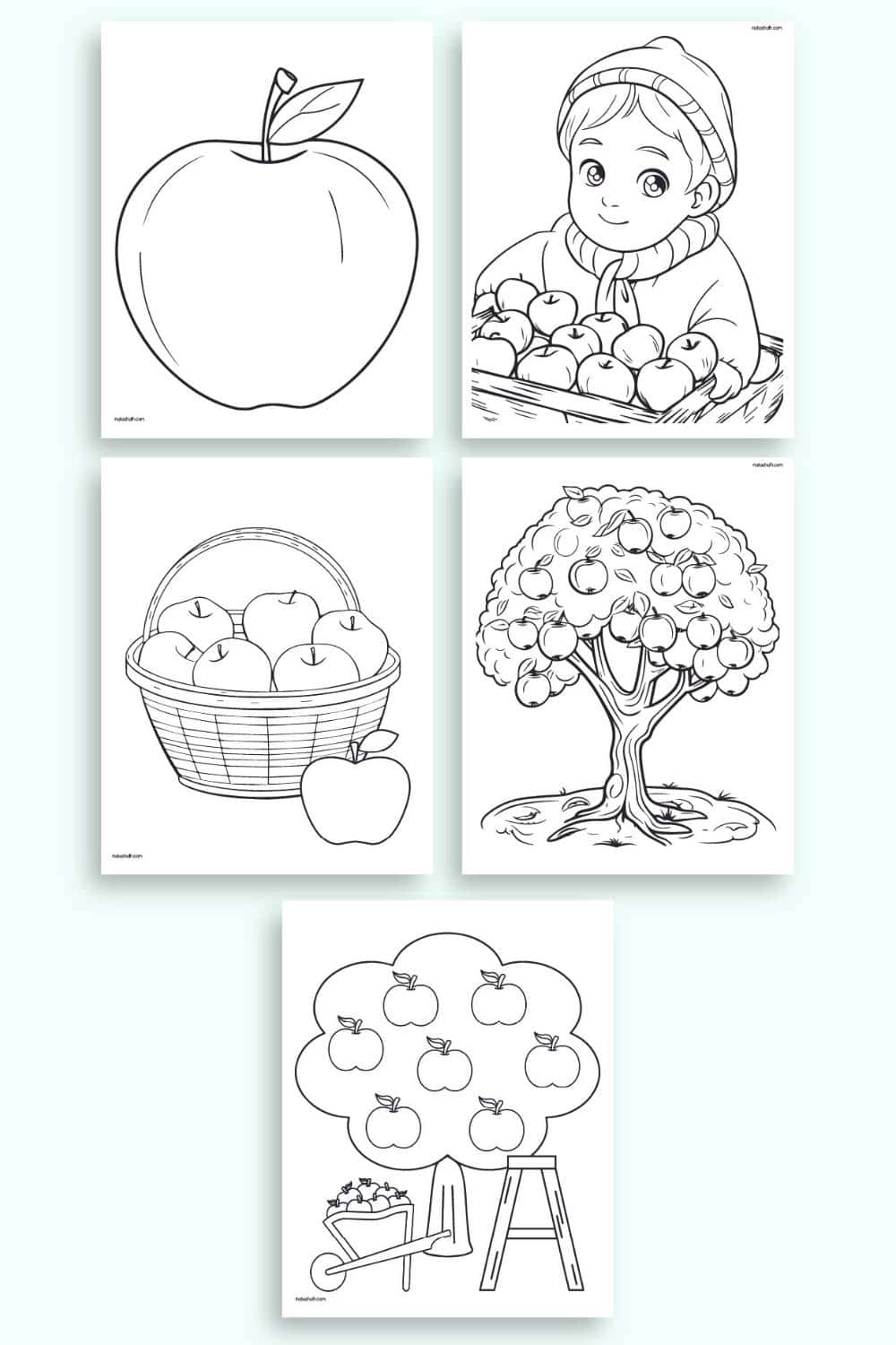 Free Printable Fall Apple Coloring Pages - The Artisan Life