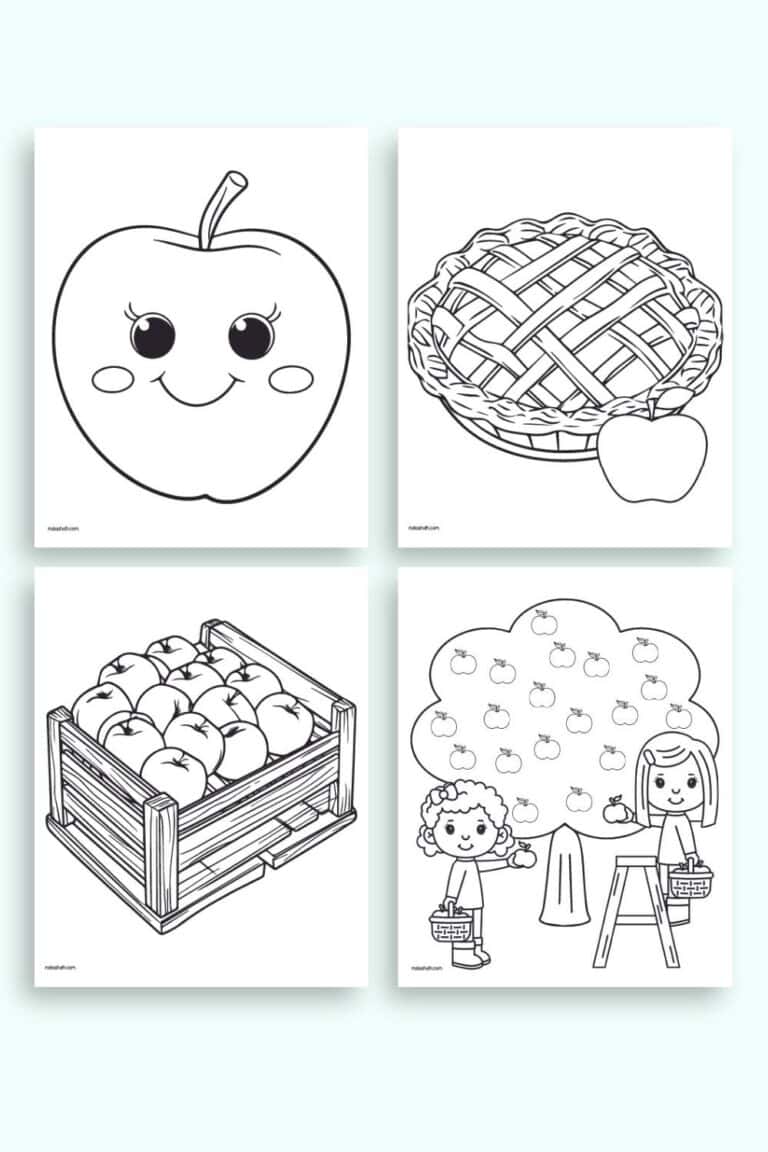 Free Printable Fall Apple Coloring Pages - The Artisan Life