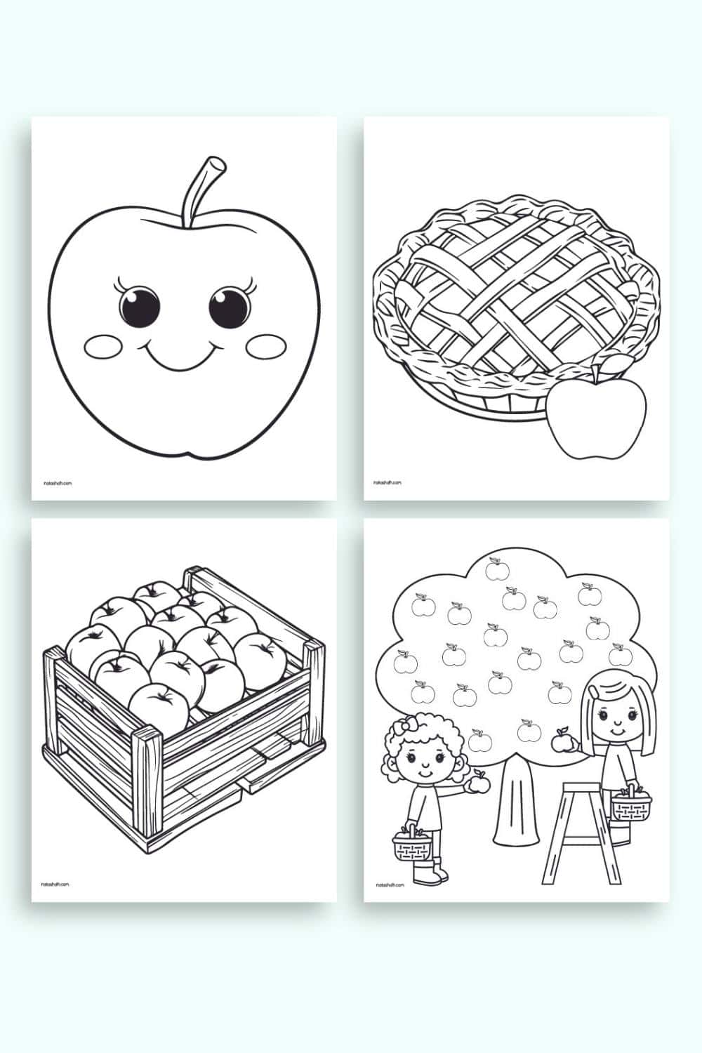 Free Printable Fall Apple Coloring Pages - The Artisan Life