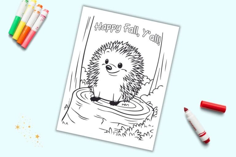 Free Printable Happy Fall Y'all Coloring Page - The Artisan Life