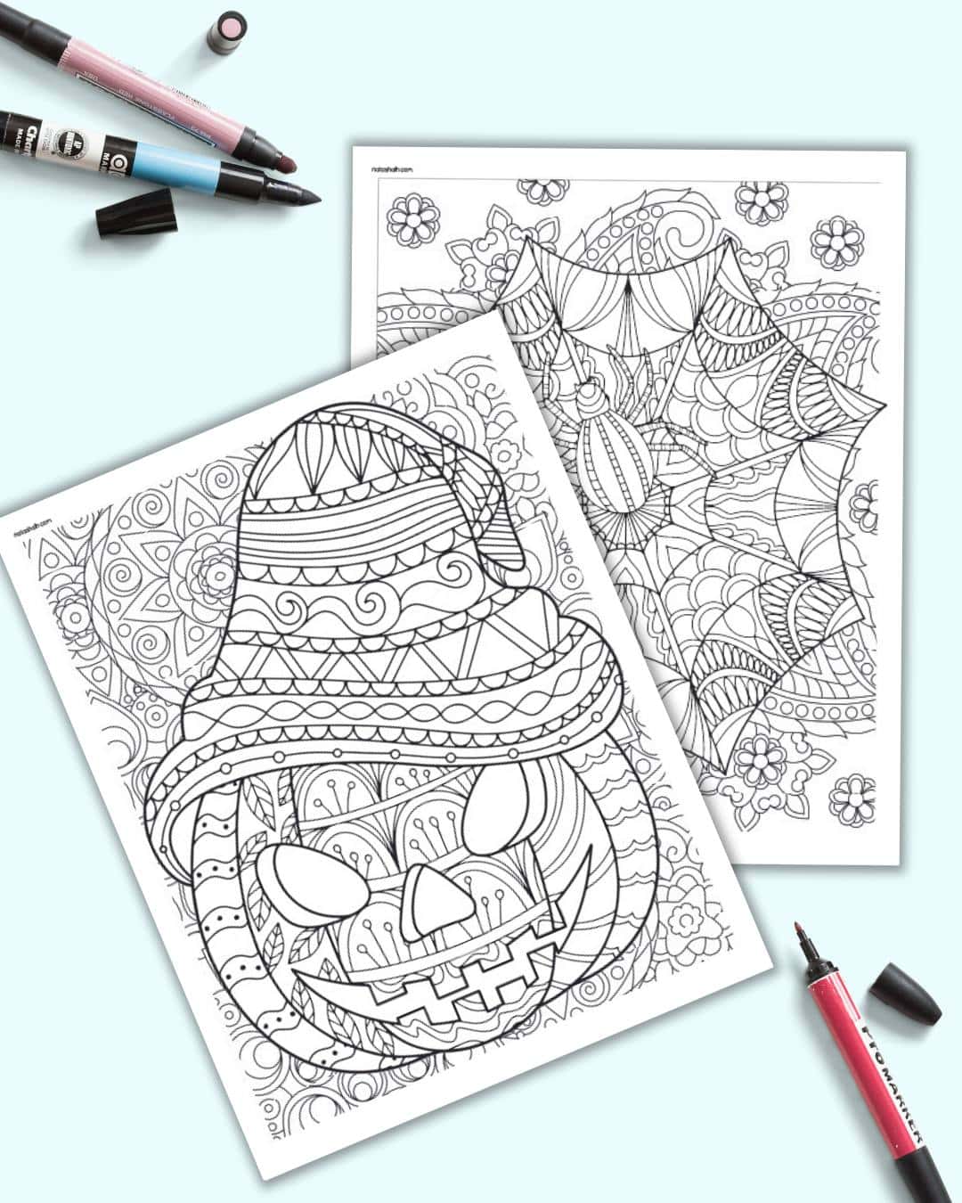 Free Printable Halloween Coloring Pages for Adults - The Artisan Life