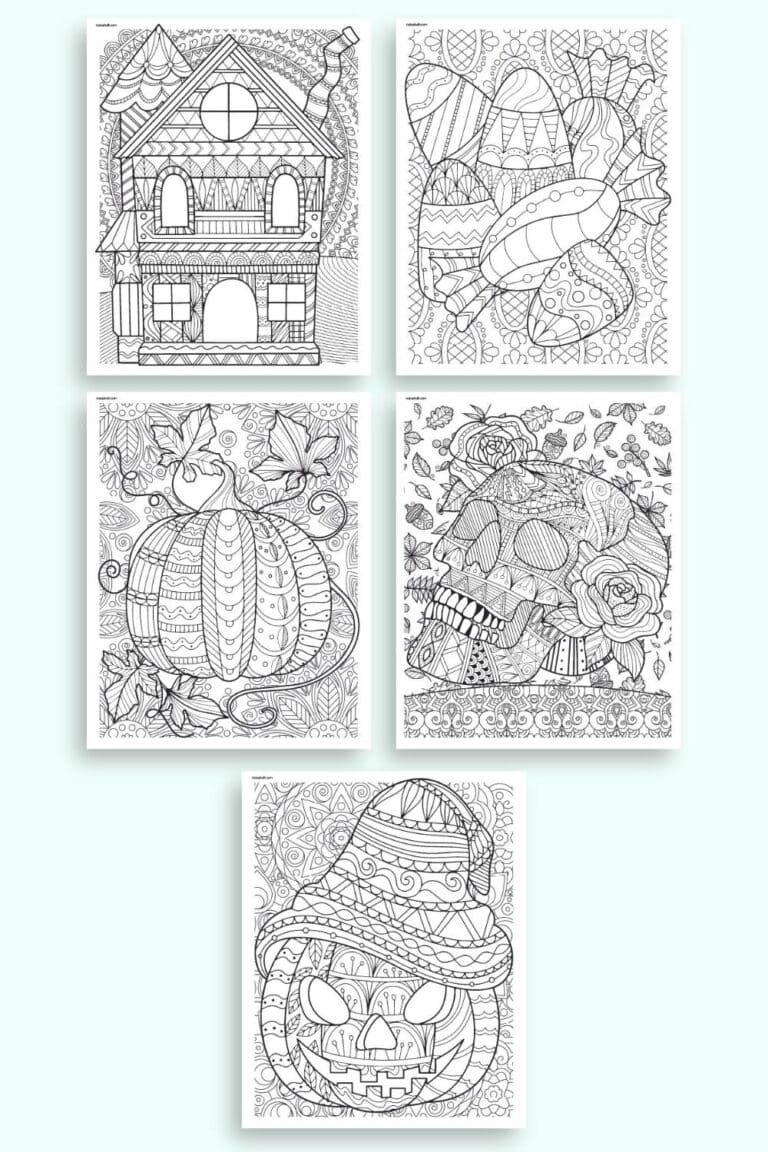 Free Printable Halloween Coloring Pages for Adults - The Artisan Life