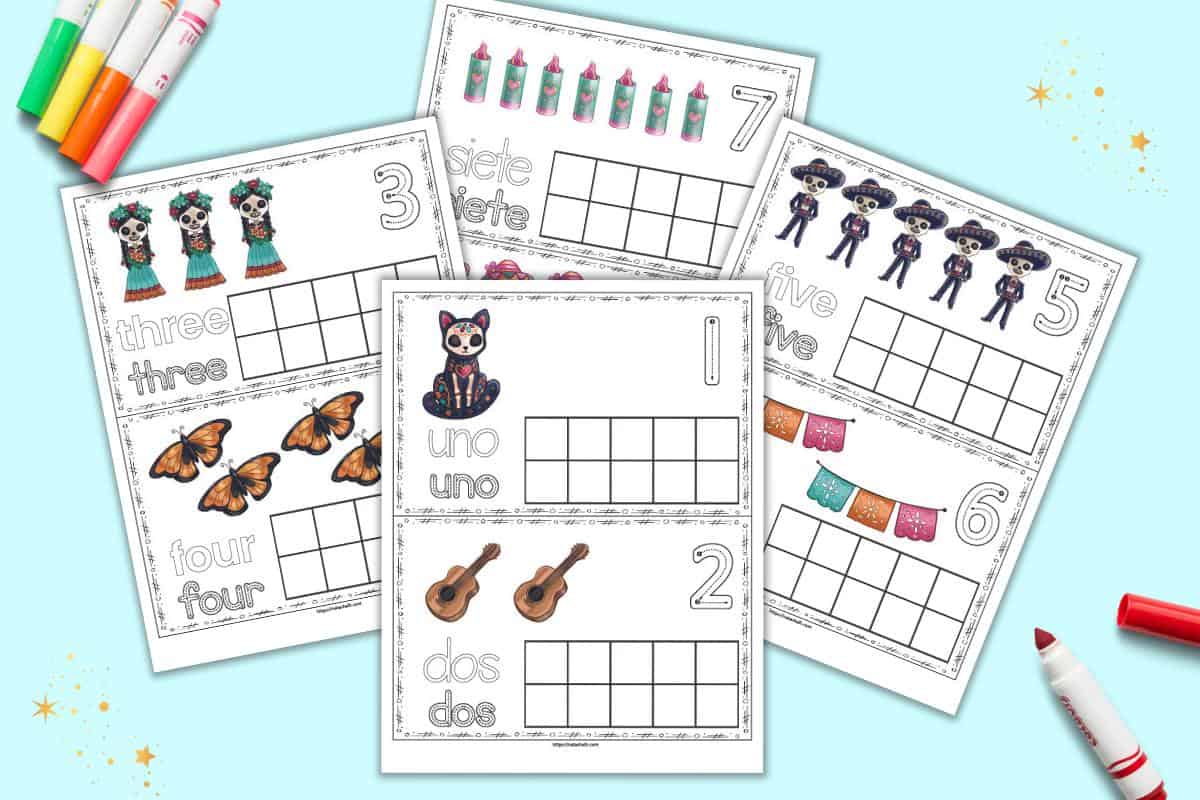 Free Day of the Dead Ten Frame Printables (English & Spanish) - The ...