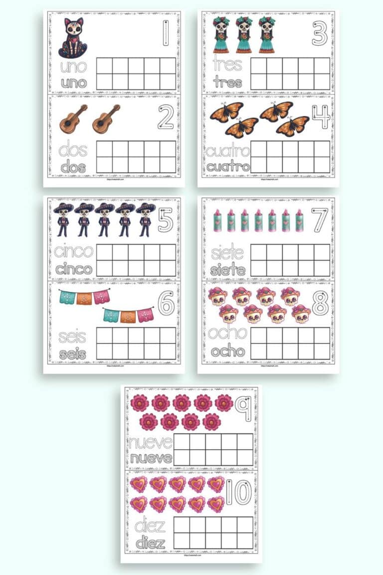 Free Day of the Dead Ten Frame Printables (English & Spanish) - The ...