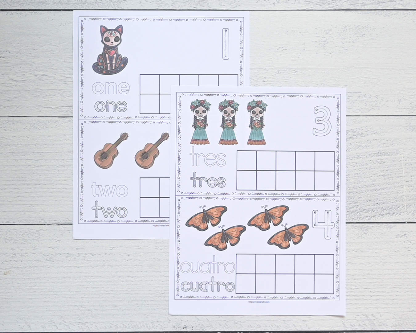 Free Day of the Dead Ten Frame Printables (English & Spanish) - The ...