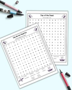 Free Day of the Dead Word Search for Kids - The Artisan Life