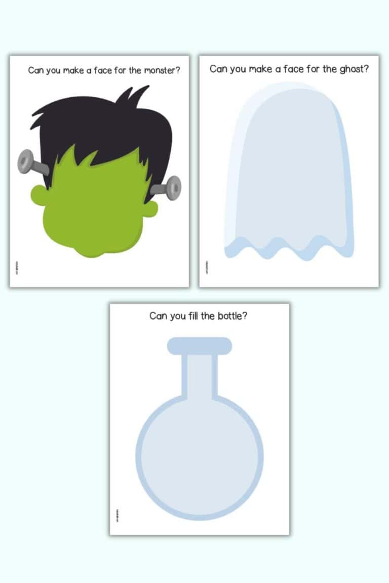 Halloween Playdough Mats Free Printable - The Artisan Life