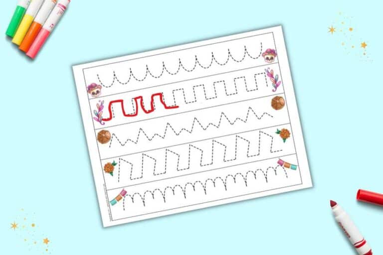 Free Printable Day of the Dead Fine Motor Worksheets - The Artisan Life
