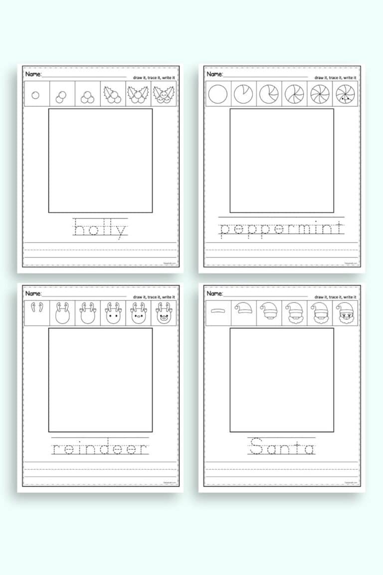 Free Printable Directed Drawing for Kids - Christmas - The Artisan Life