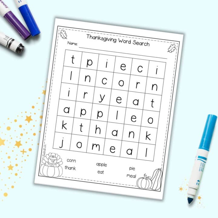 Thanksgiving Word Search Hard Printable - The Artisan Life