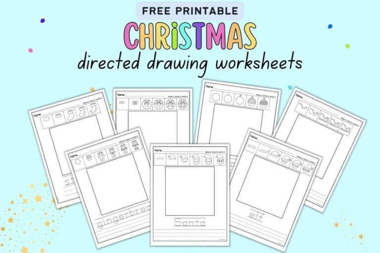 Free Printable Directed Drawing for Kids - Christmas - The Artisan Life