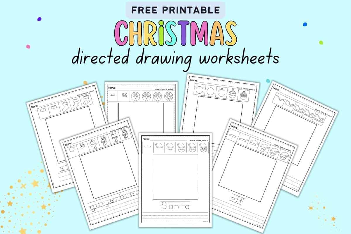 Free Printable Directed Drawing for Kids - Christmas - The Artisan Life