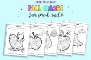 Free Fall Maze Printables for Pre-k and Kindergarten - The Artisan Life