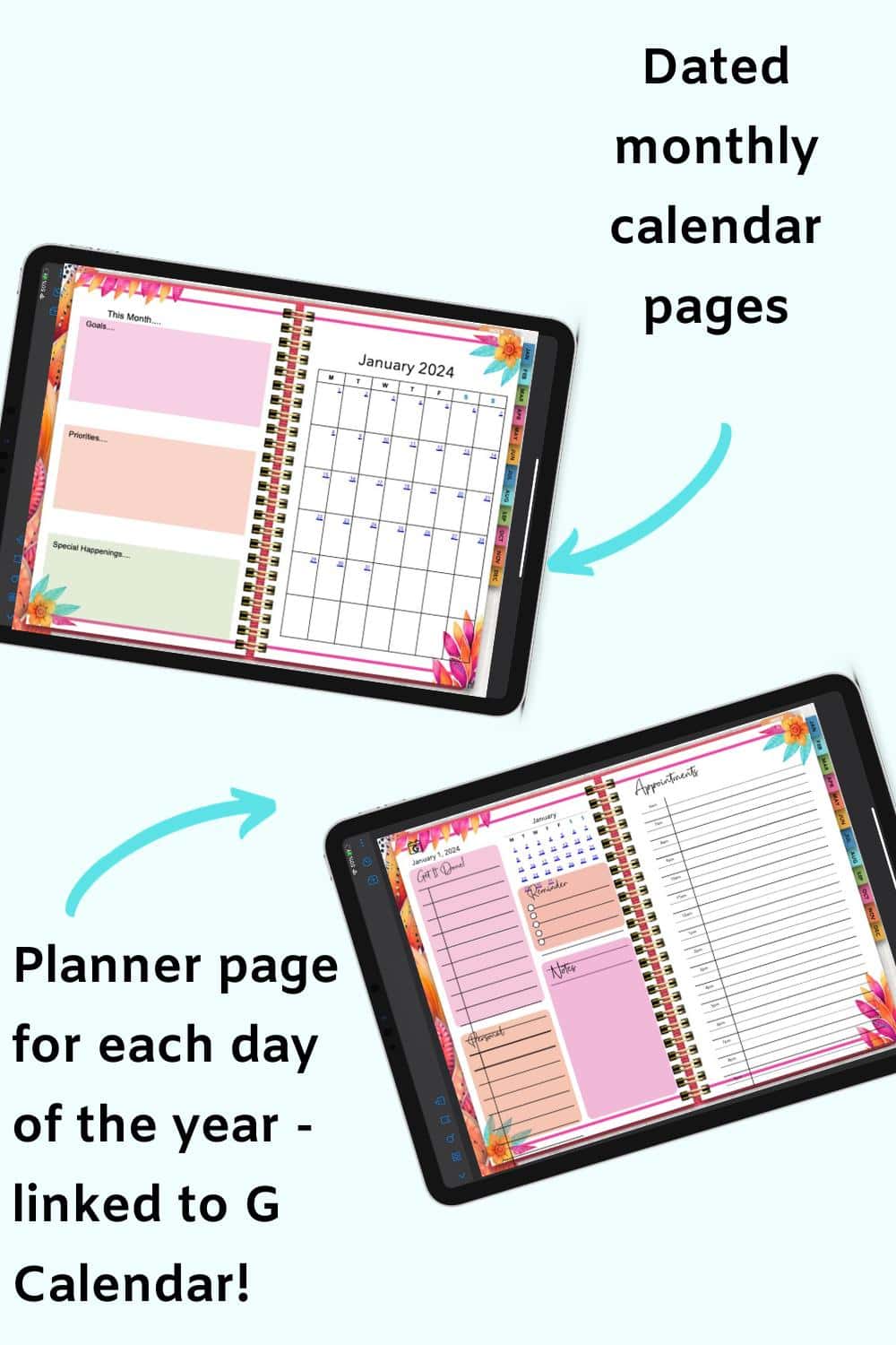 Free Hyperlinked 2024 Digital Planner - The Artisan Life