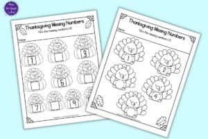 Free Printable Thanksgiving Missing Number Worksheets - The Artisan Life