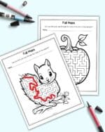 Free Fall Maze Printables for Pre-k and Kindergarten - The Artisan Life