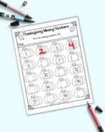 Free Printable Thanksgiving Missing Number Worksheets - The Artisan Life