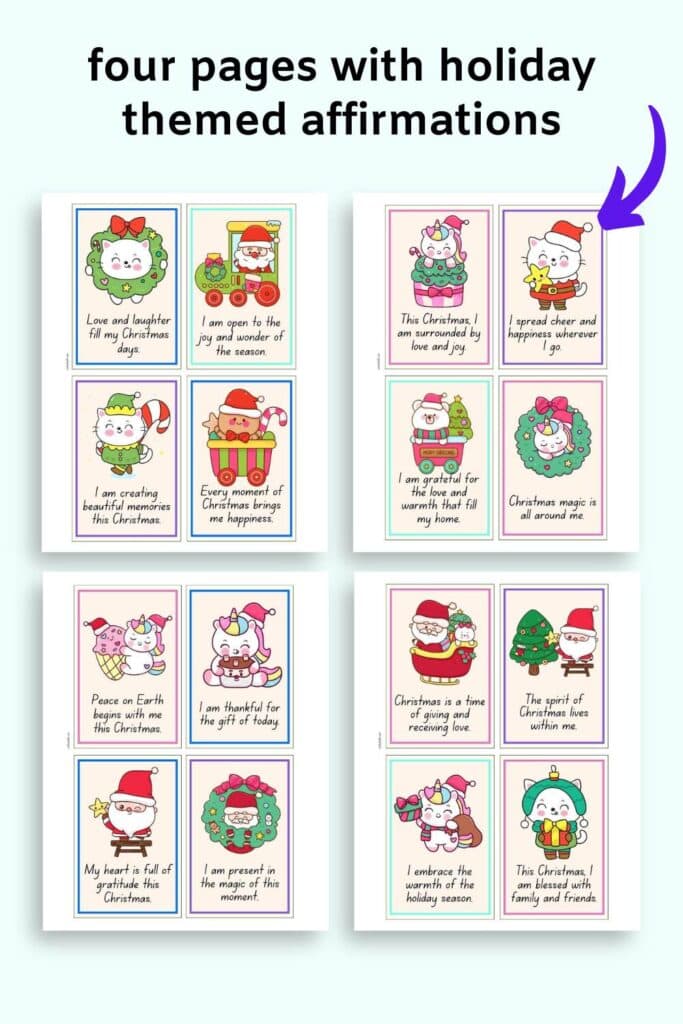 Free Printable Affirmation Cards for Christmas - The Artisan Life