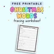 Free Printable Christmas Word Tracing Worksheet - The Artisan Life