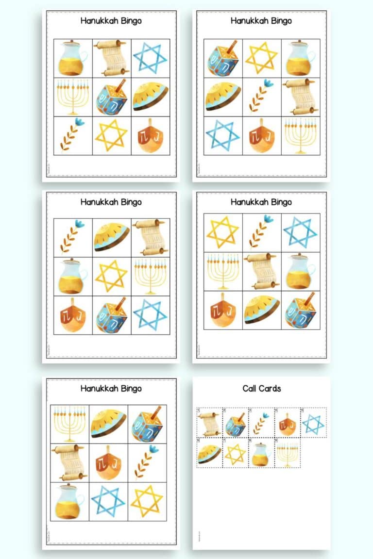 Hanukkah bingo cards free printable - The Artisan Life