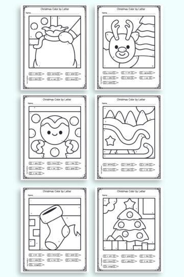 Free Printable Color by Letter Christmas Worksheets - The Artisan Life