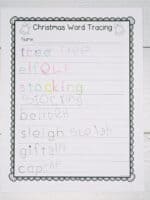 Free Printable Christmas Word Tracing Worksheet - The Artisan Life