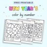 Free Printable New Year's Eve Color by Number Pages - The Artisan Life