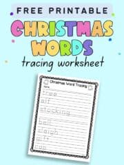 Free Printable Christmas Word Tracing Worksheet - The Artisan Life