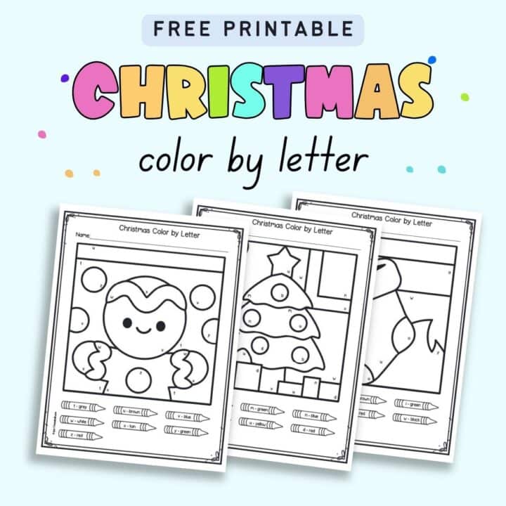 Free Printable Color by Letter Christmas Worksheets - The Artisan Life