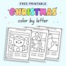 Free Printable Color by Letter Christmas Worksheets - The Artisan Life