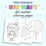 Free Printable New Year's Dot Marker Coloring Pages - The Artisan Life