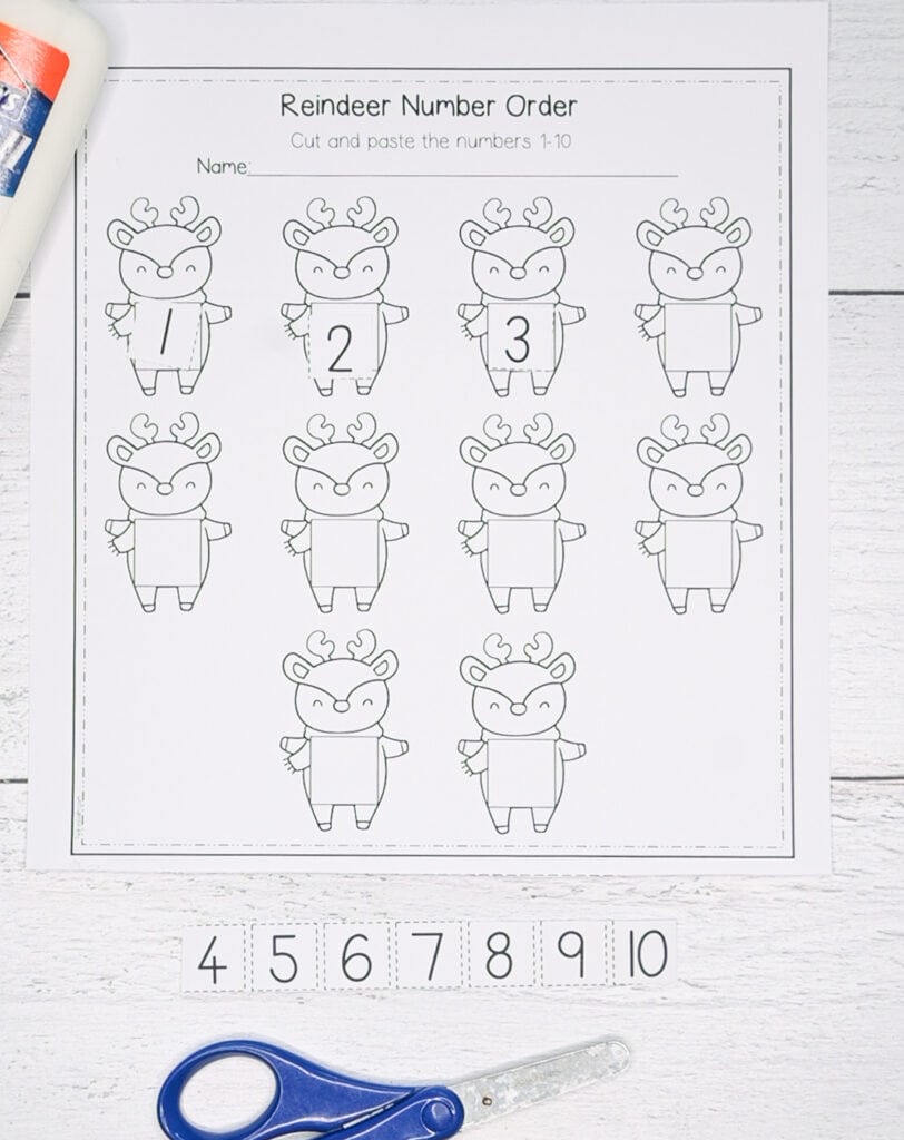 Free Printable Christmas Number Order Worksheet - The Artisan Life