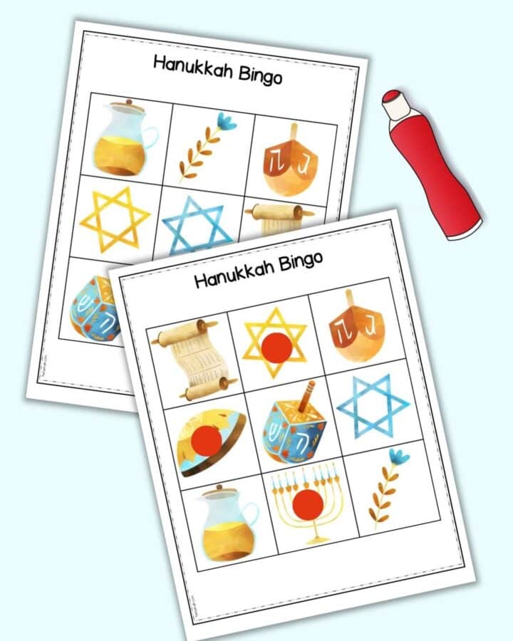 Hanukkah bingo cards free printable - The Artisan Life