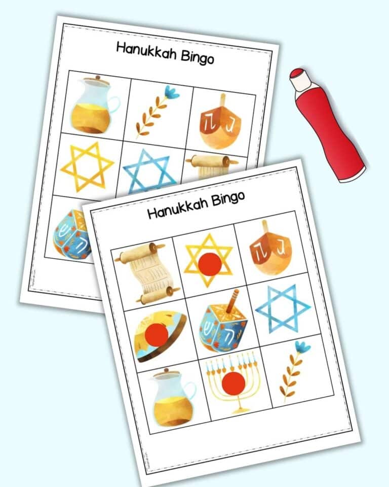 Hanukkah bingo cards free printable - The Artisan Life
