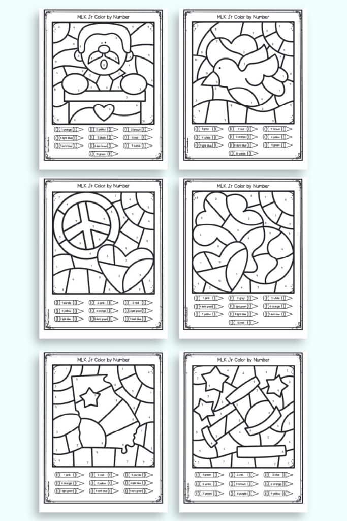 Free Printable Martin Luther King Jr Color by Number - The Artisan Life
